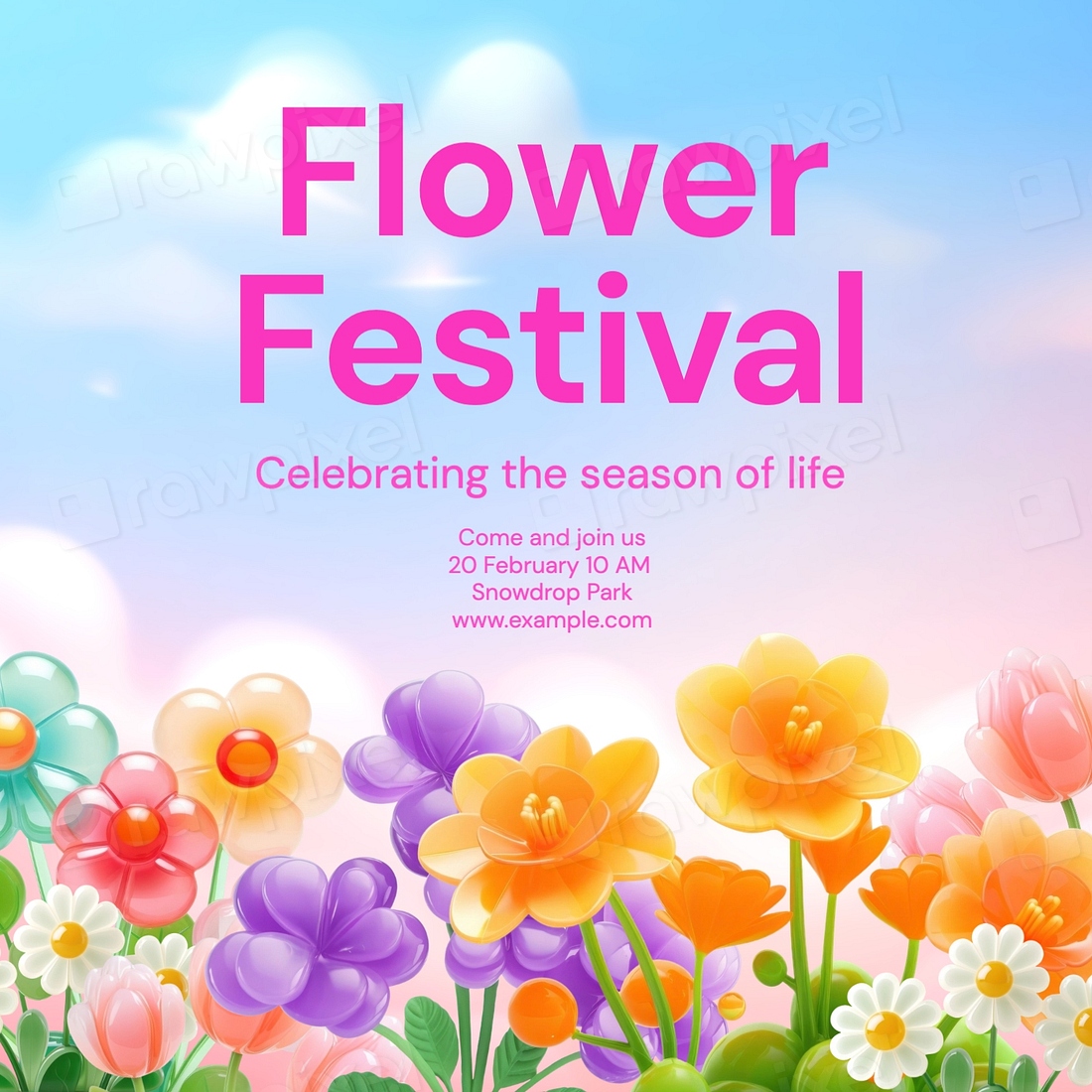 Flower festival Facebook post template | Premium Editable Template ...