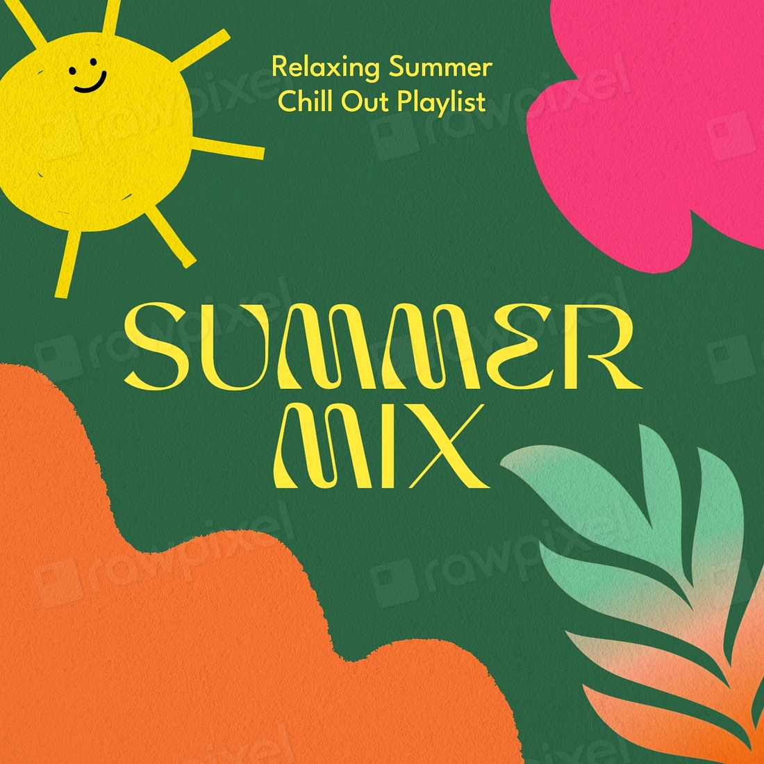 Summer mix playlist cover template | Premium Editable Template - rawpixel