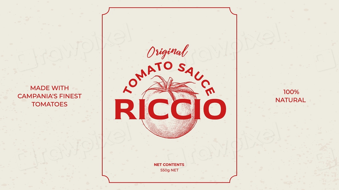 Tomato sauce label template, editable | Premium Editable Template ...