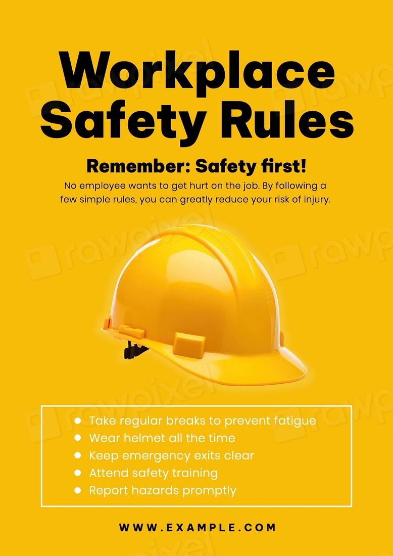Workplace safety rules poster template | Premium Editable Template ...