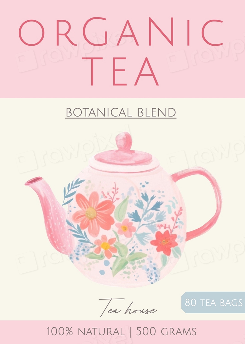 Tea label template, editable design | Premium Editable Template - rawpixel