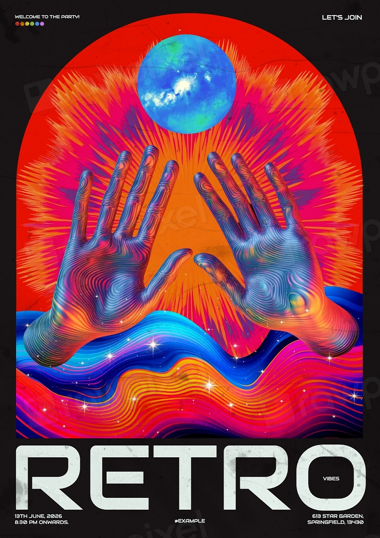 Retro party poster template | Premium Editable Template - rawpixel