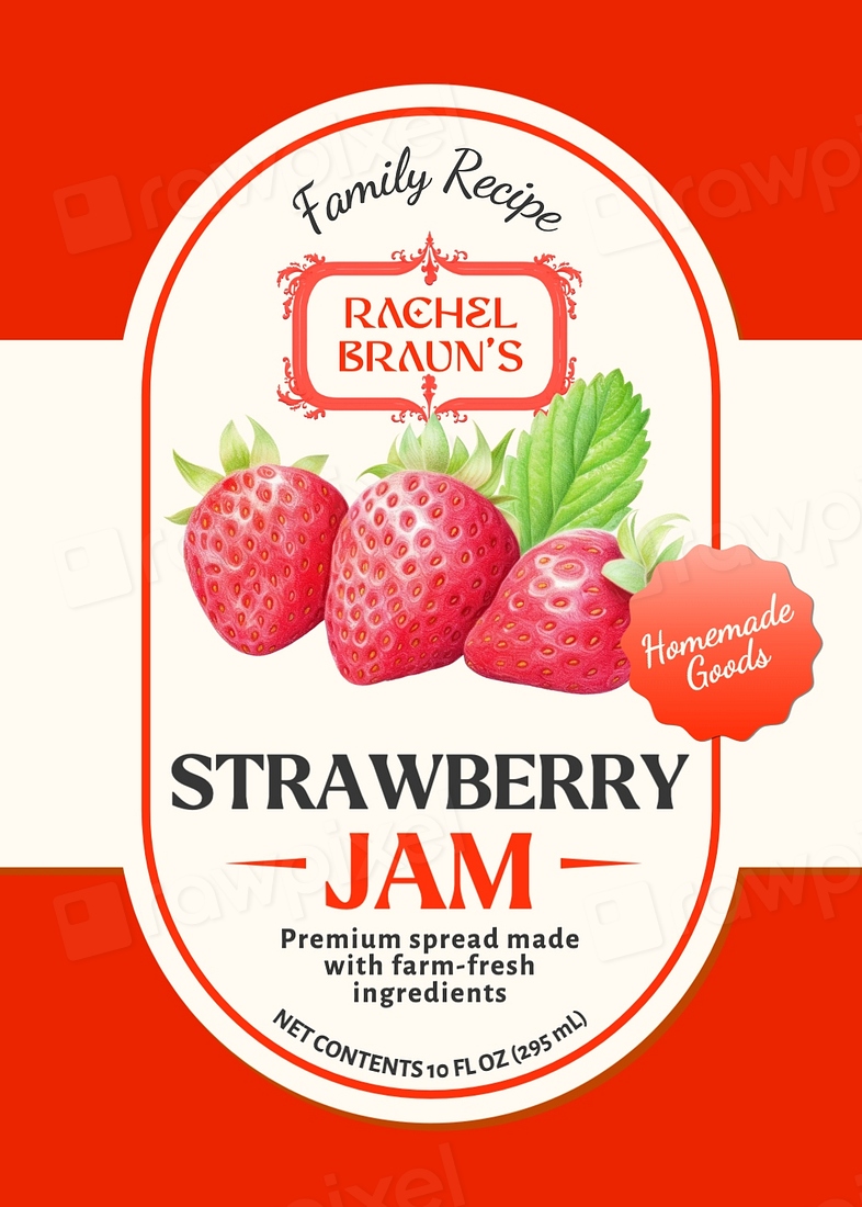 Strawberry jam label template, editable | Premium Editable Template ...