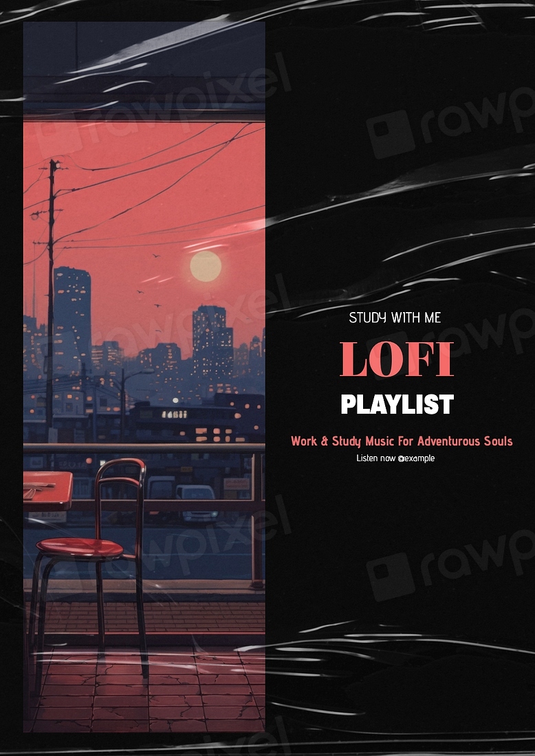 Lofi playlist poster template | Premium Editable Template - rawpixel