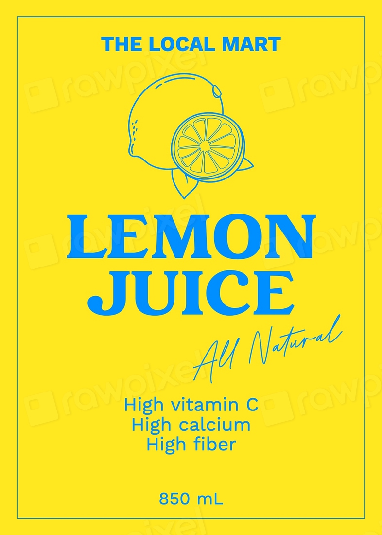 Lemon juice label template, editable | Premium Editable Template - rawpixel