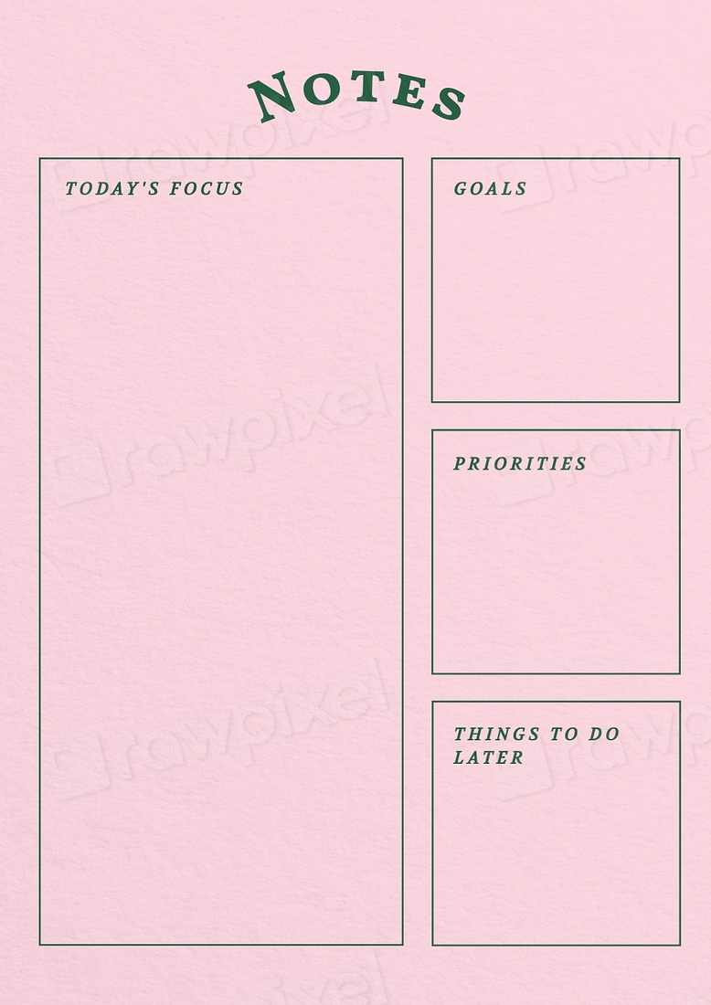 Notes planner template, editable digital | Premium Editable Template ...