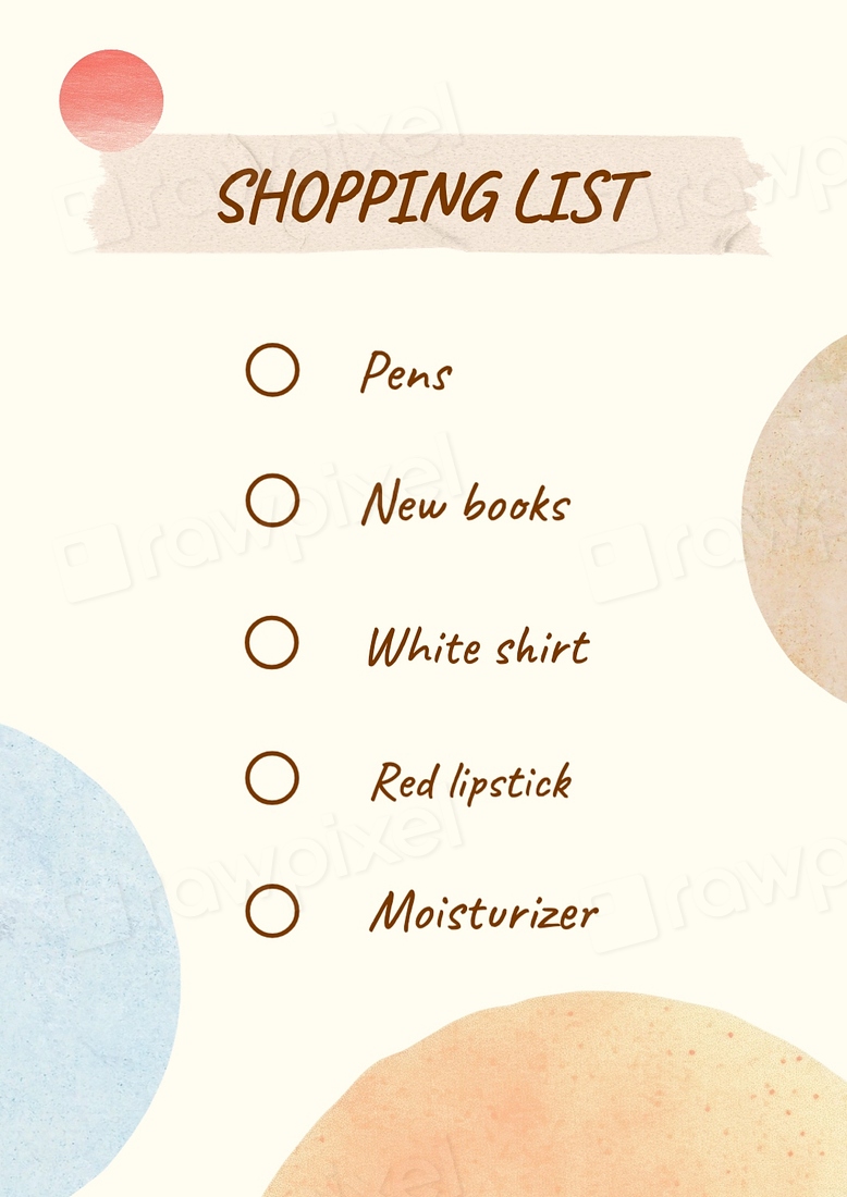 Shopping list planner template | Premium Editable Template - rawpixel