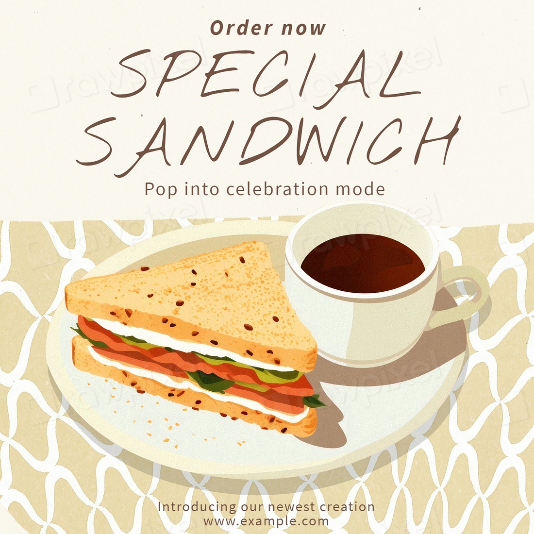Special sandwich Instagram post template | Premium Editable Template ...