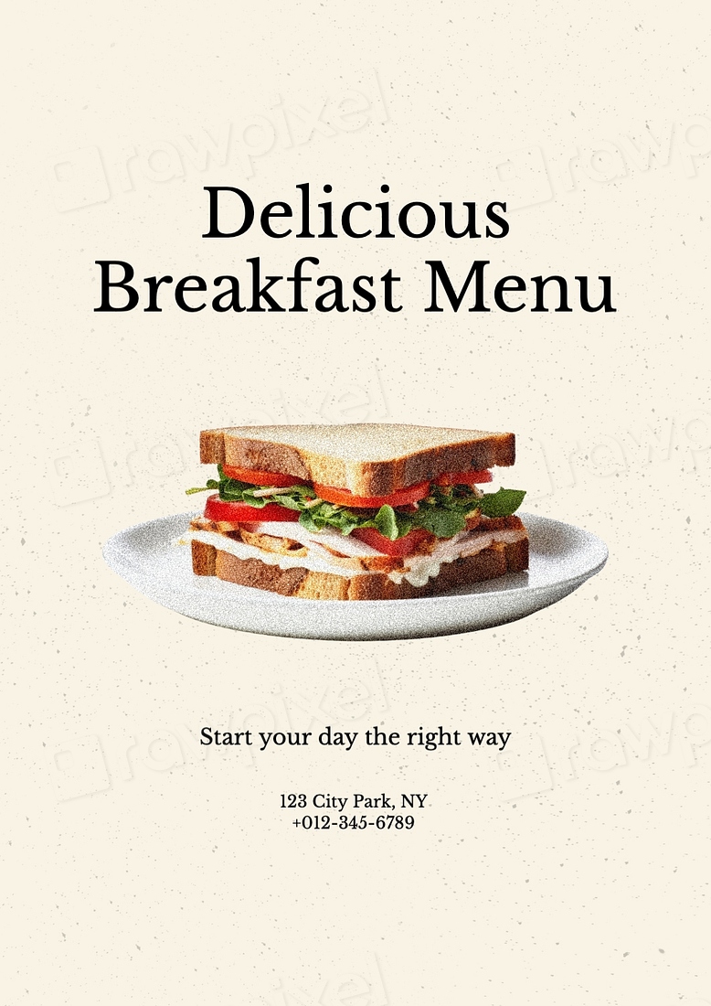 Breakfast menu poster template | Premium Editable Template - rawpixel