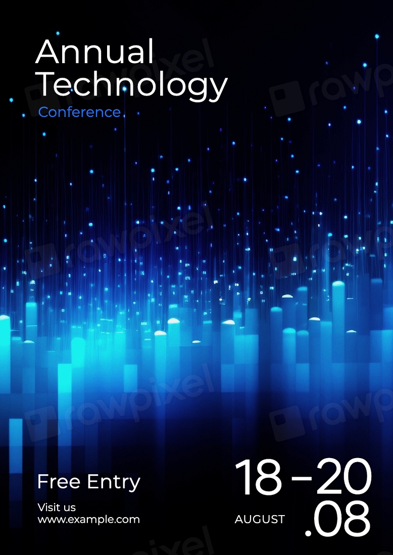 Tech conference poster template, editable | Premium Editable Template ...