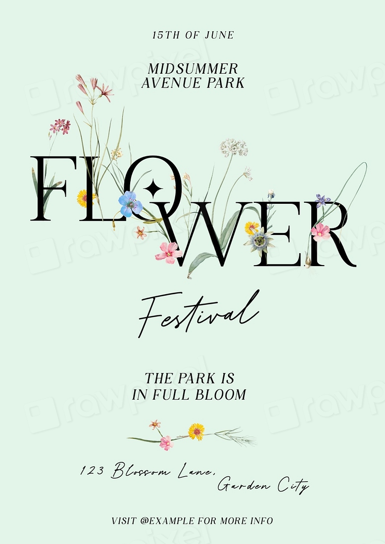 Flower festival poster template, editable | Premium Editable Template ...