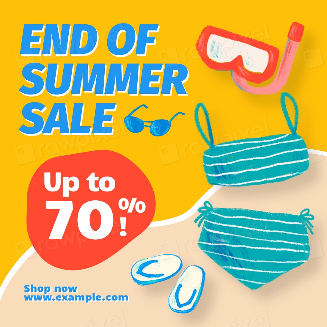 Summer sale Facebook post template | Free Editable Template - rawpixel