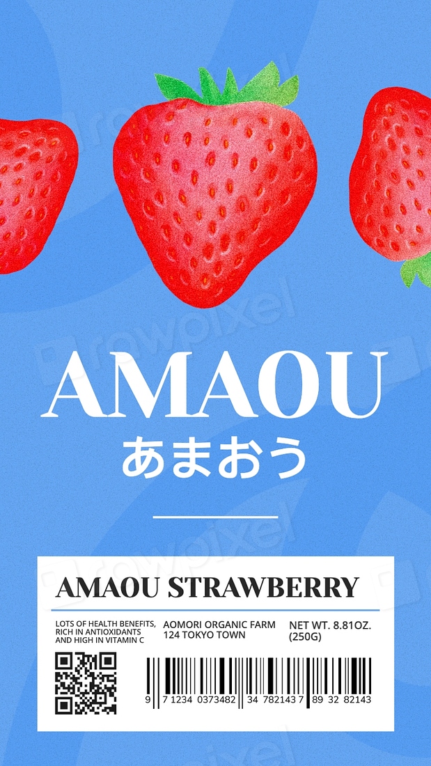 Strawberry farm label template, editable | Premium Editable Template ...