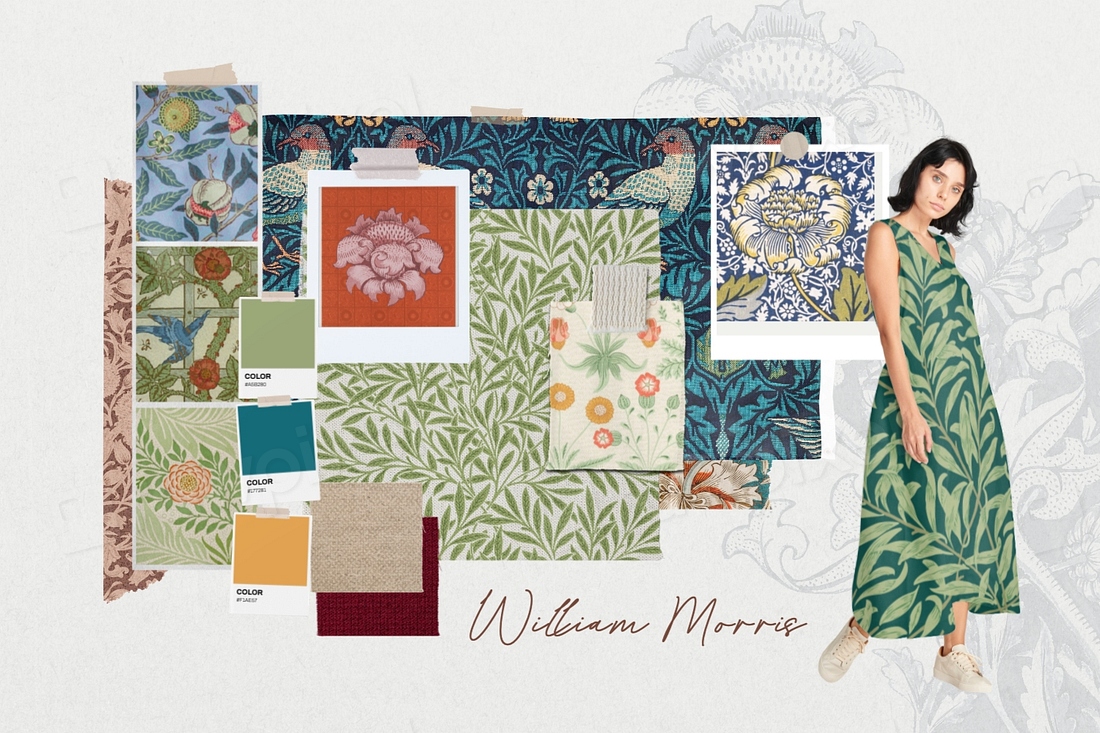 Fashion dress pattern mood board | Premium Moodboard Maker - rawpixel