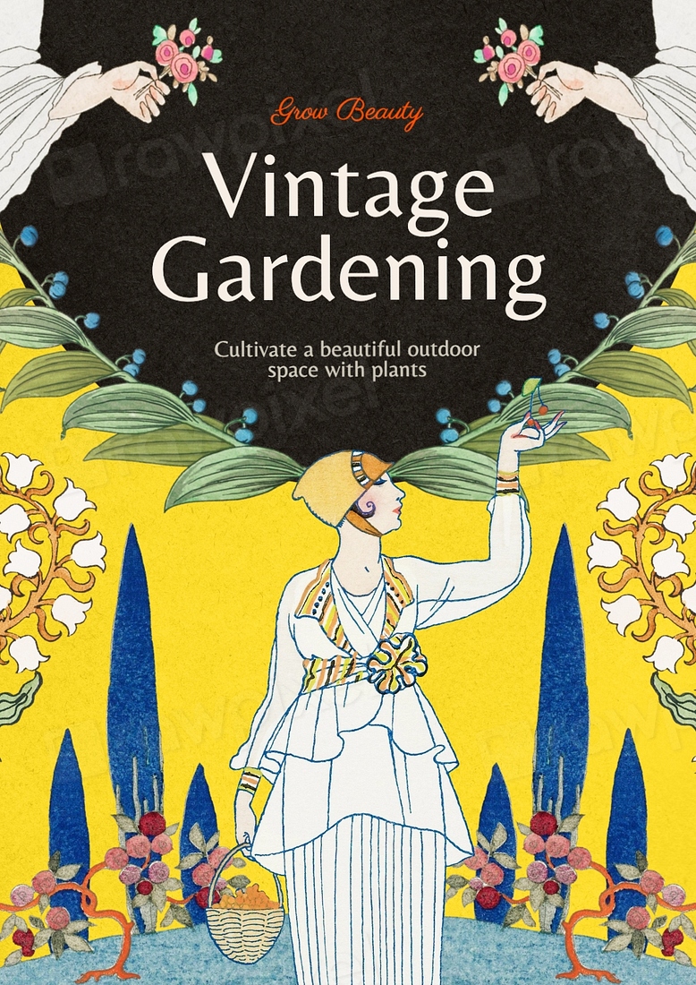Vintage gardening poster template | Premium Editable Template - rawpixel