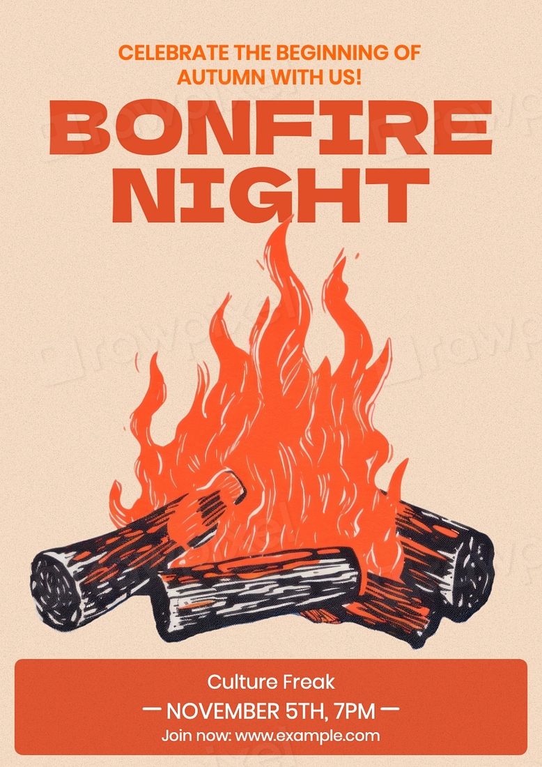 Bonfire night poster template | Premium Editable Template - rawpixel
