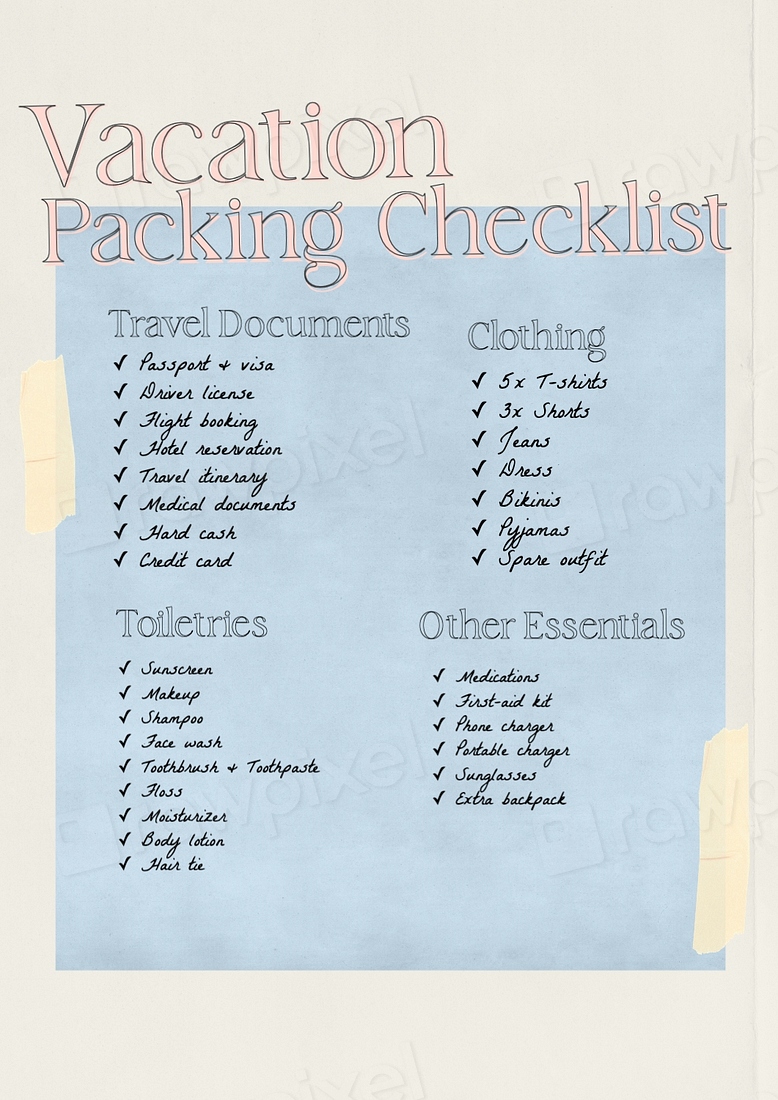 Vacation packing poster template | Premium Editable Template - rawpixel