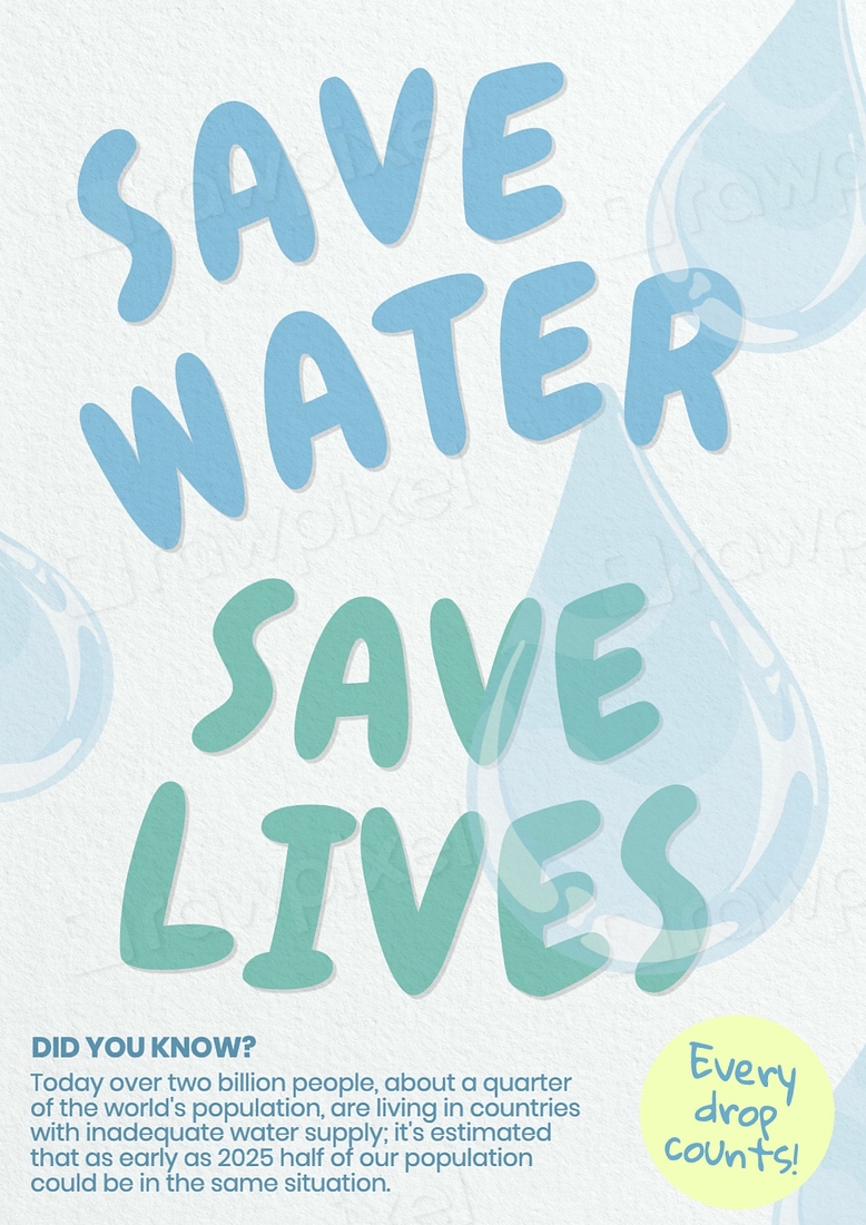 Save water poster template, editable | Free Editable Template - rawpixel
