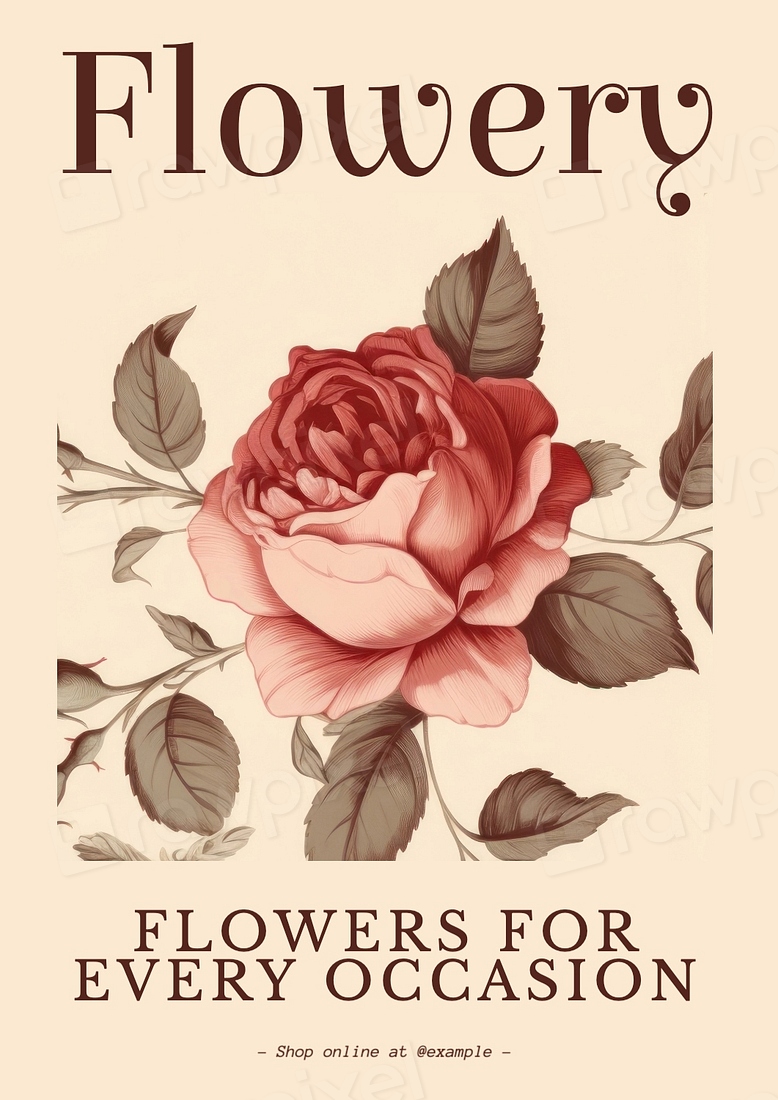Flowery poster template | Premium Editable Template - rawpixel