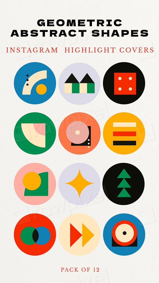 Bold geometric abstract shape Instagram | Free Editable Template - rawpixel