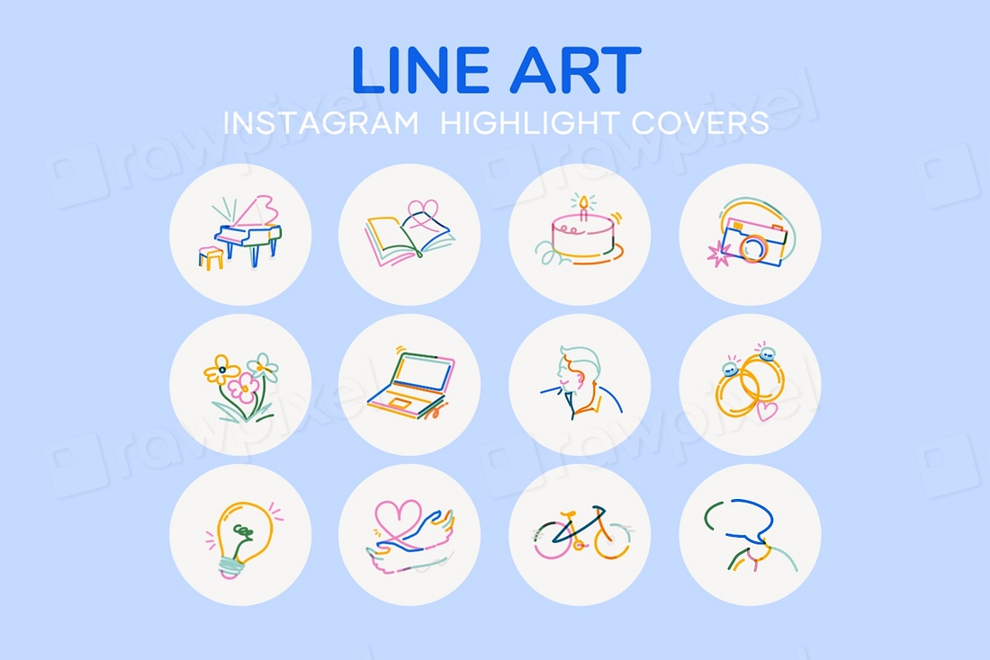 Colorful Instagram story highlight cover | Premium Editable Design ...