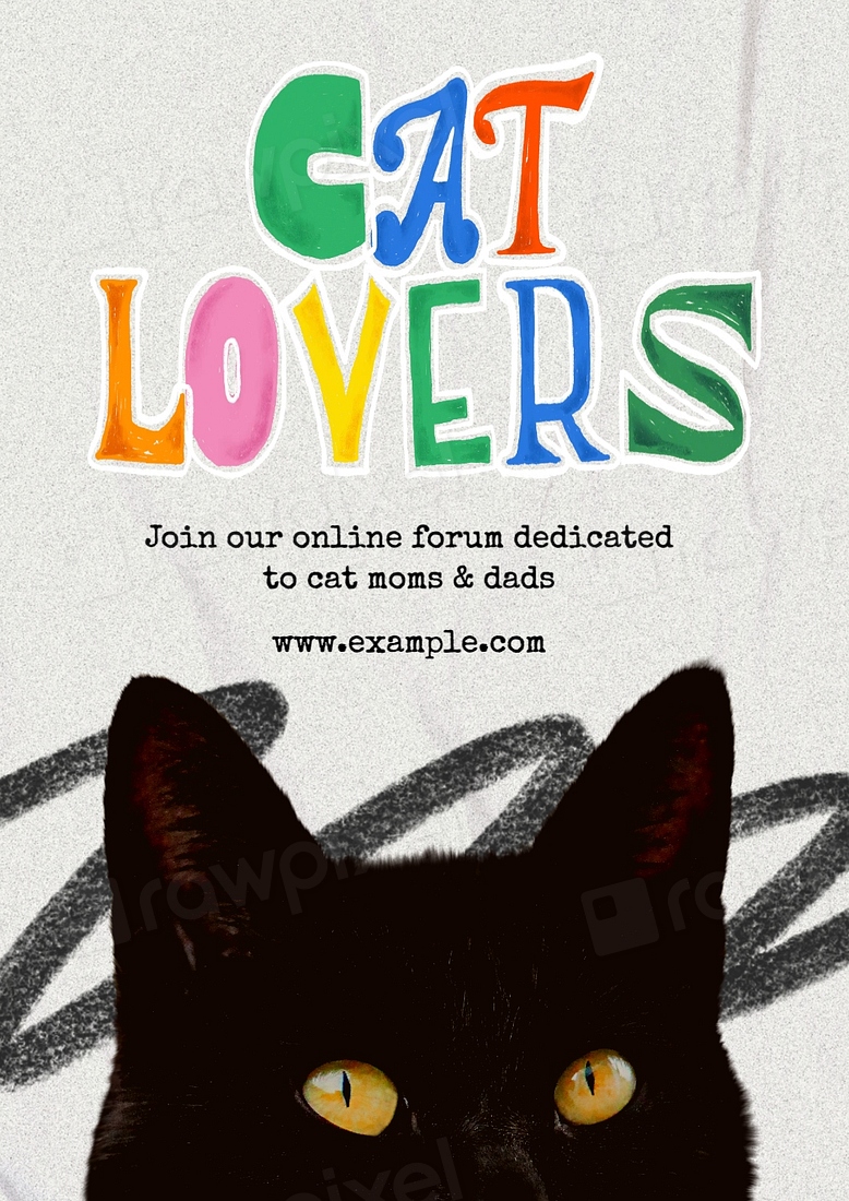 Cat lover poster template | Free Editable Template - rawpixel