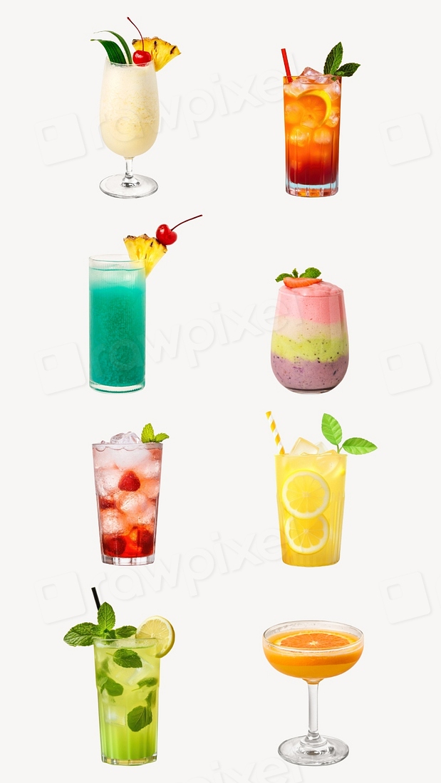 Summer drink element set remix | Premium Editable Design - rawpixel