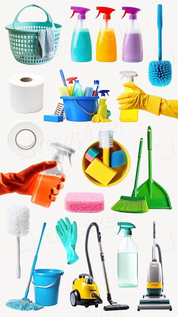 Cleaning supply element set, editable | Premium Editable Design - rawpixel