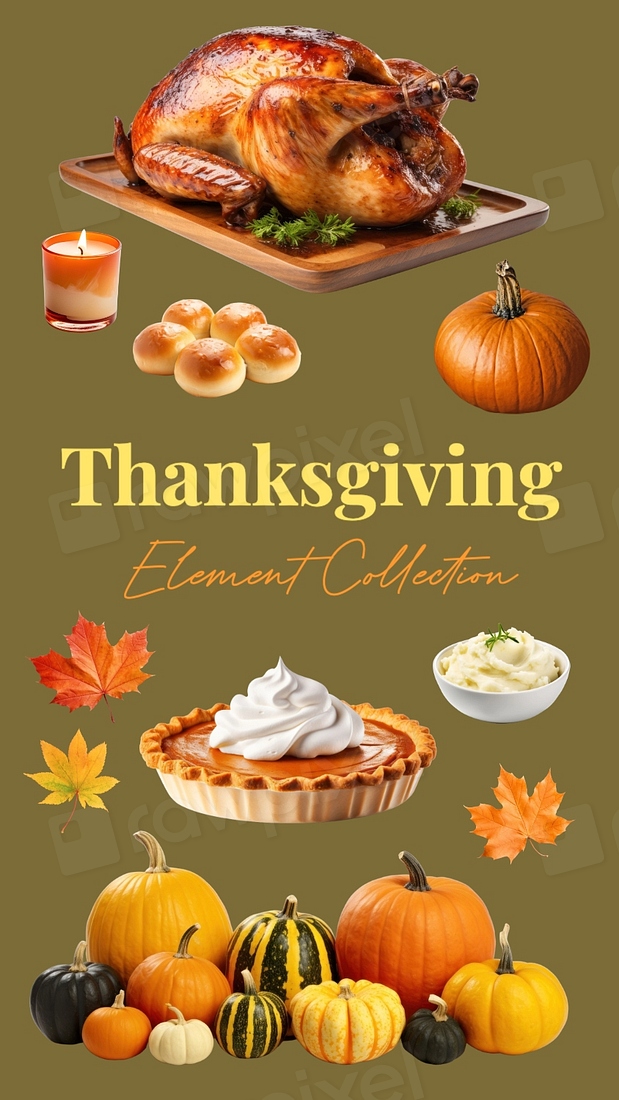 Thanksgiving traditional food set, editable | Premium Editable Design ...