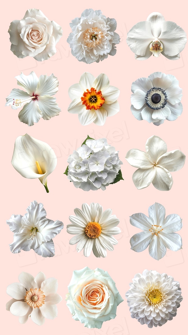 Editable white flower element design | Premium Editable Design - rawpixel