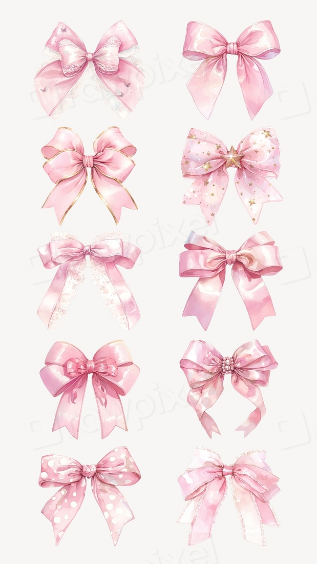 Editable watercolor coquette pink bow | Premium Editable Design - rawpixel
