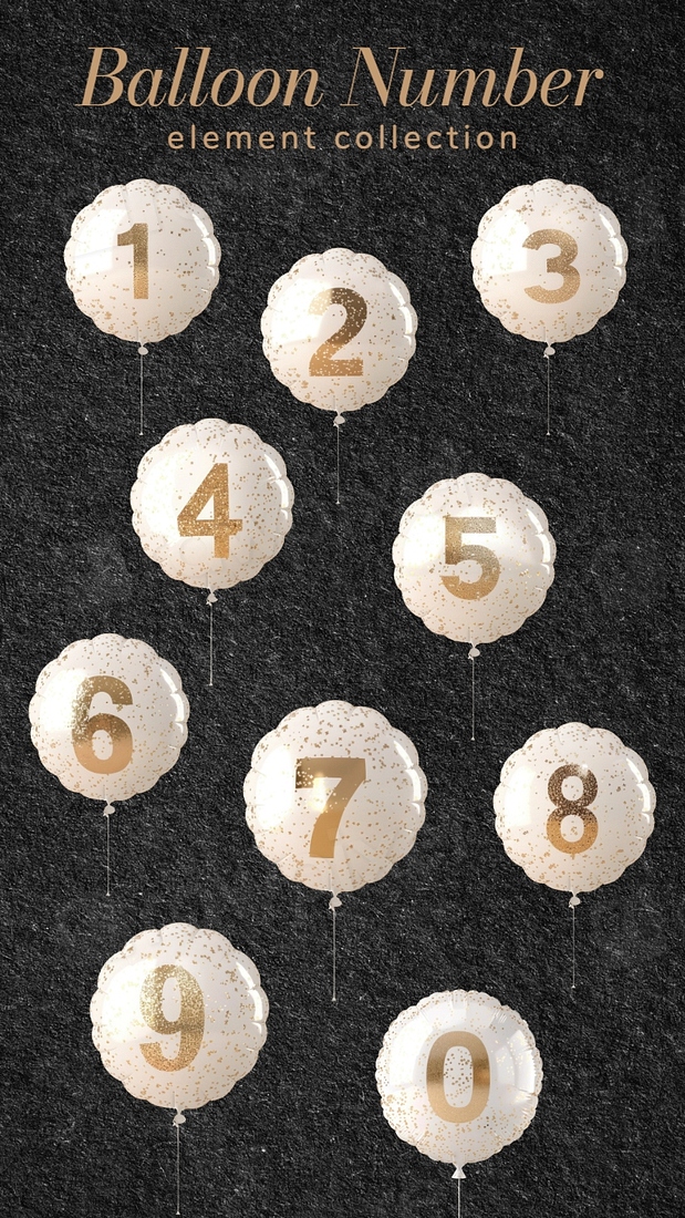 Editable pearl white number balloon | Premium Editable Design - rawpixel