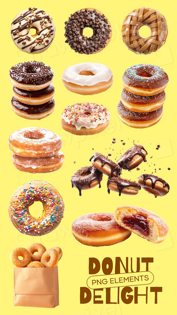 Editable donut design element set | Premium Editable Design - rawpixel