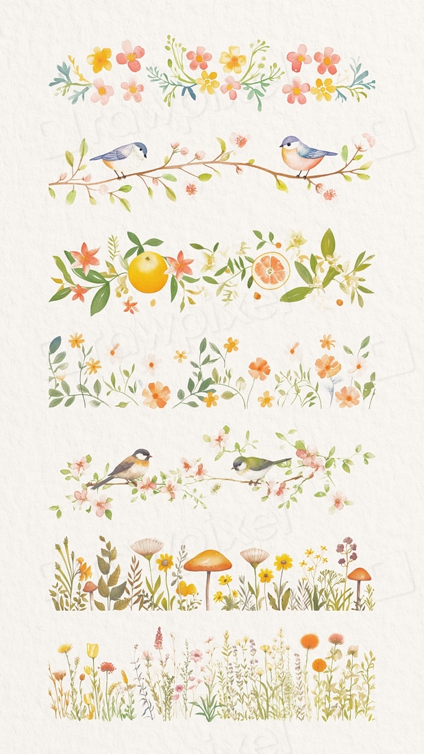 Editable watercolor nature divider design | Premium Editable Design ...