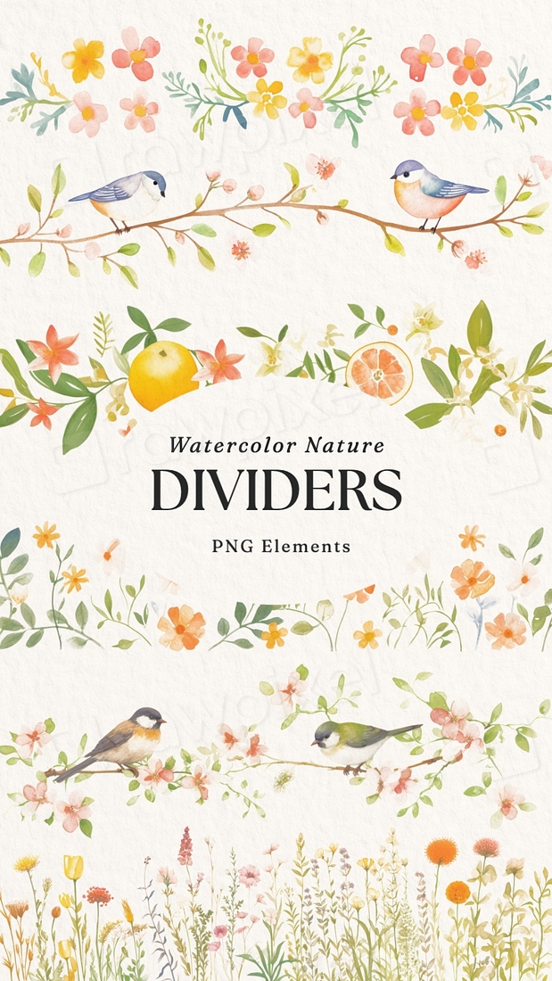 Editable watercolor nature divider design | Premium Editable Design ...