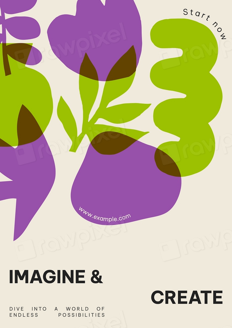 Imagine & create poster template, | Free Editable Template - rawpixel