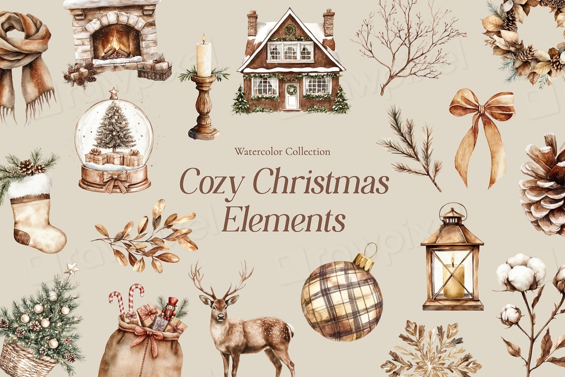 Editable cozy Christmas decorative design | Premium Editable Design ...