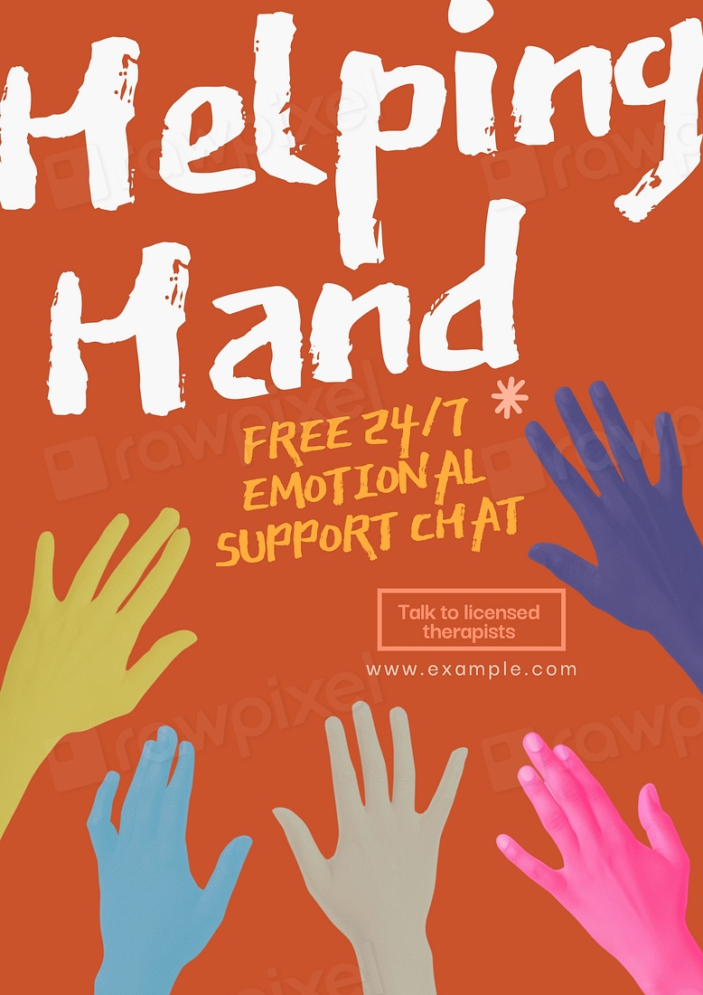 Helping hand poster template | Free Photo - rawpixel