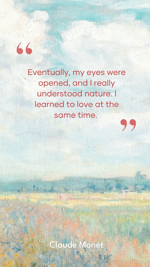 Monet quote mobile wallpaper template | Premium Photo - rawpixel