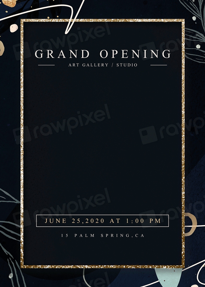 Black aesthetic invitation card template | Free Photo - rawpixel