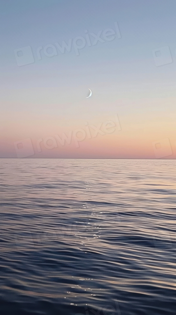 Still sea water moon sky | Free Photo - rawpixel