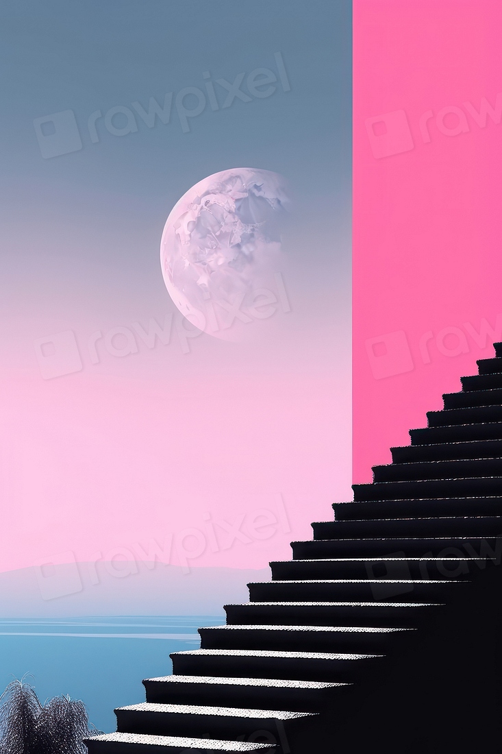 Noir landscape photography architecture staircase | Premium Photo ...