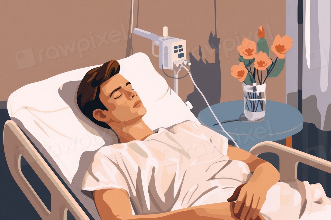 Sick man hospital architecture building. | Free Photo Illustration ...