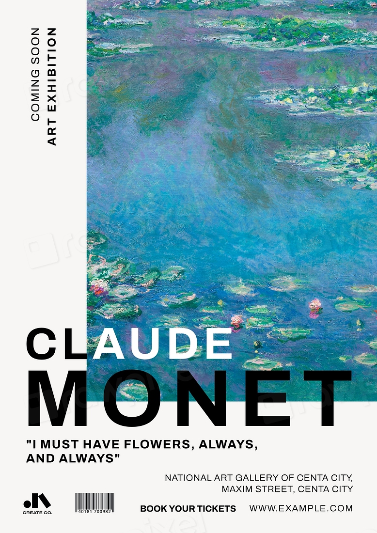 Monet quote poster template | Premium Photo - rawpixel