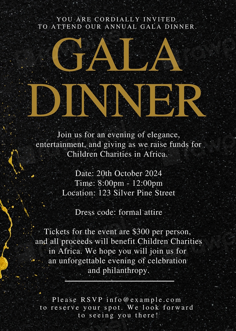 Gala dinner invitation template | Free Photo - rawpixel