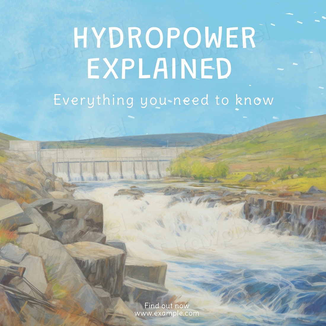 Hydropower explained Instagram post template | Free Photo - rawpixel