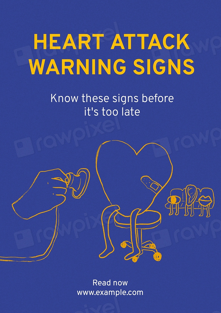 Heart attack warning signs poster | Free Photo - rawpixel