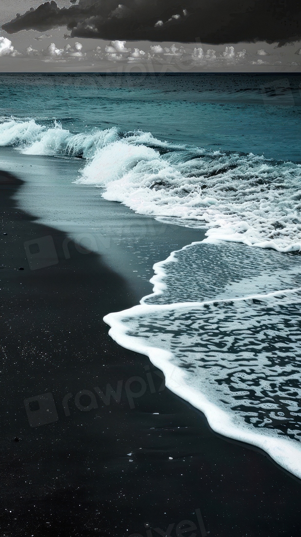 Sand beach wallpaper background ocean | Free Photo - rawpixel