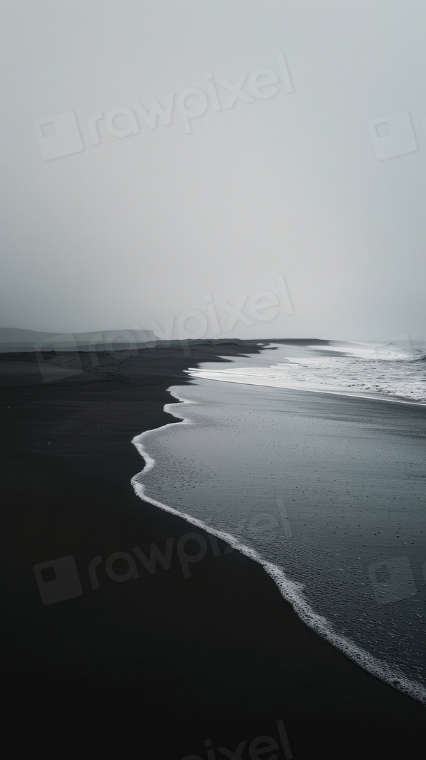 Dark beach wallpaper water shoreline | Free Photo - rawpixel