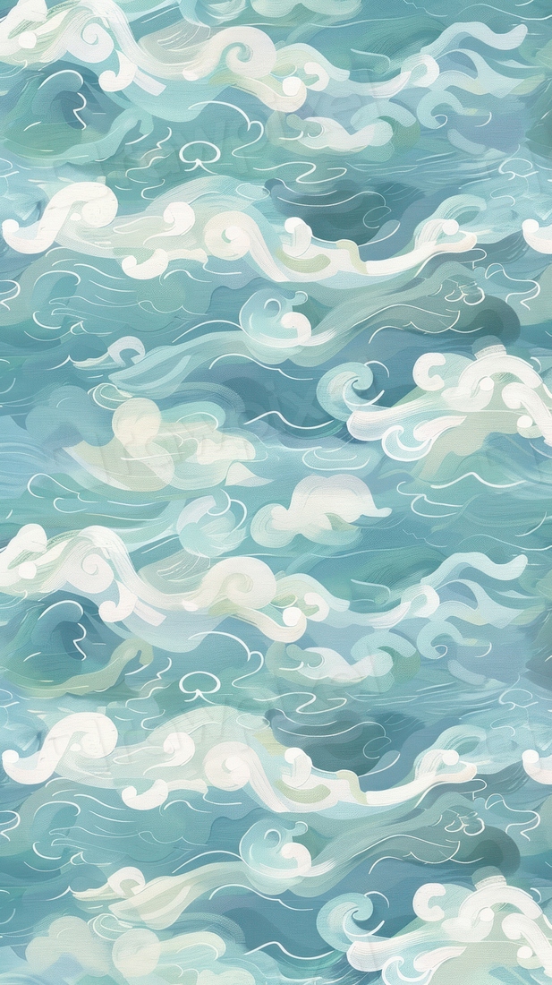 Sea wave pattern painting outdoors | Free Photo Illustration - rawpixel